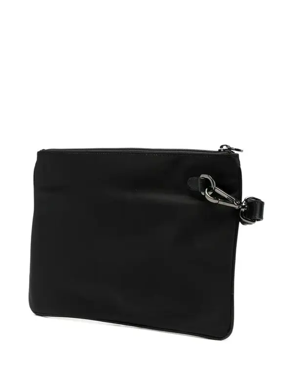 Kiton Logo Plaque Zip Top Pouch Bag