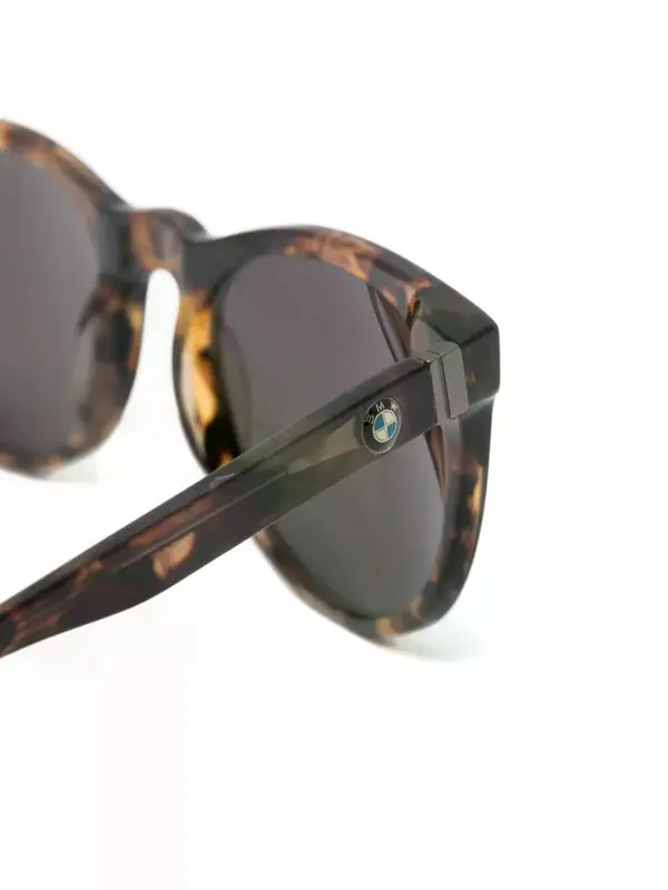 BMW EYEWEAR Tortoiseshell-effect Round-frame Sunglasses
