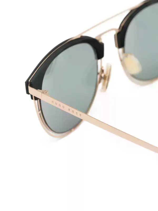 BOSS Round Frame Double Bridge Sunglasses
