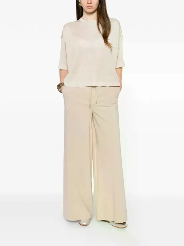 PANICALE Drawstring Wide-leg Trousers - Neutrals