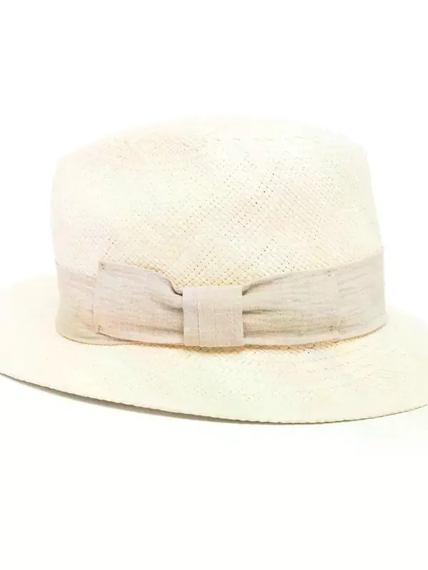 PANICALE Panama Hat With Bow Detail