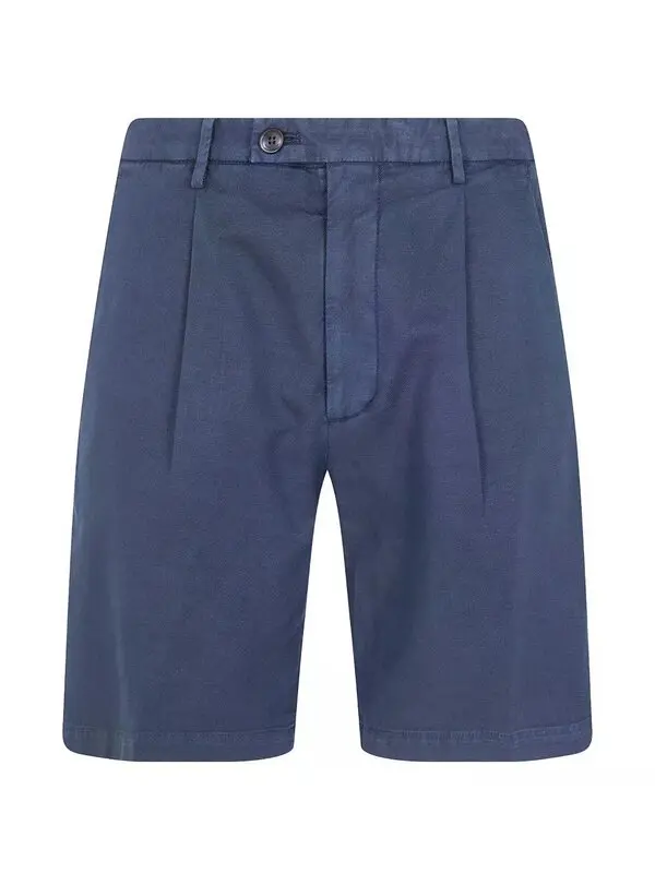 MICHAEL COAL Pleated Linen Shorts