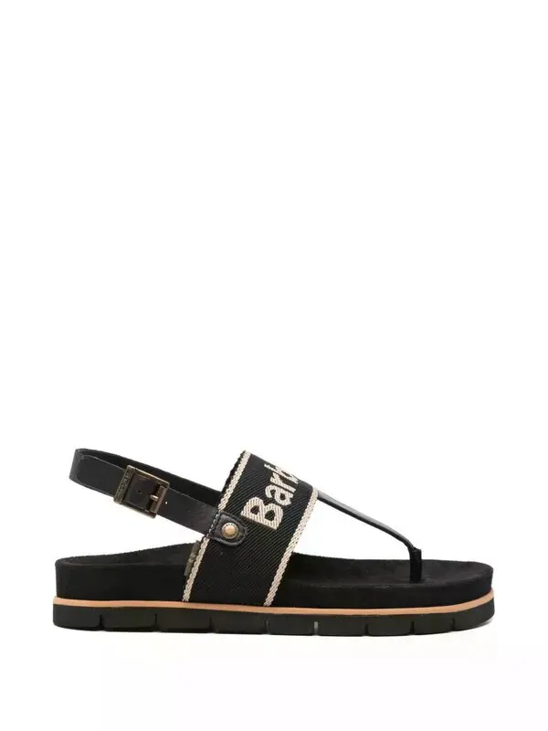 Barbour Lumley Logo-embroidered Slingback Sandals