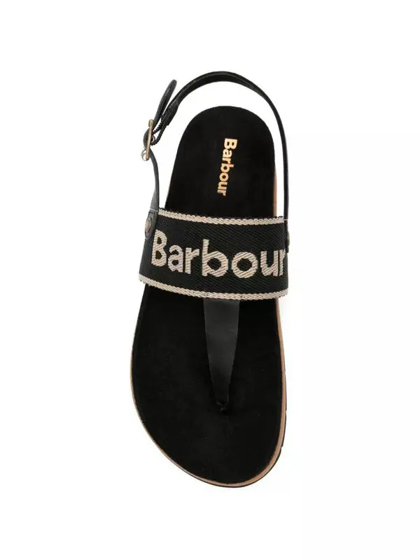 Barbour Lumley Logo-embroidered Slingback Sandals