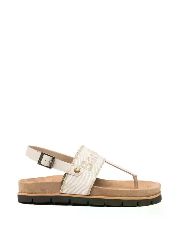 Barbour Lumley Logo-embroidered Slingback Sandals