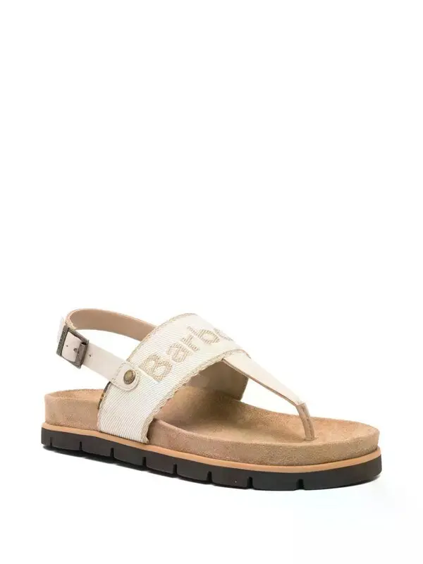 Barbour Lumley Logo-embroidered Slingback Sandals