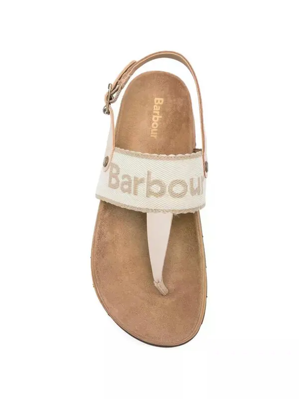 Barbour Lumley Logo-embroidered Slingback Sandals