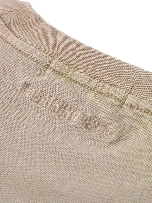 A BATHING APE Logo-embroidered T-shirt - Neutrals
