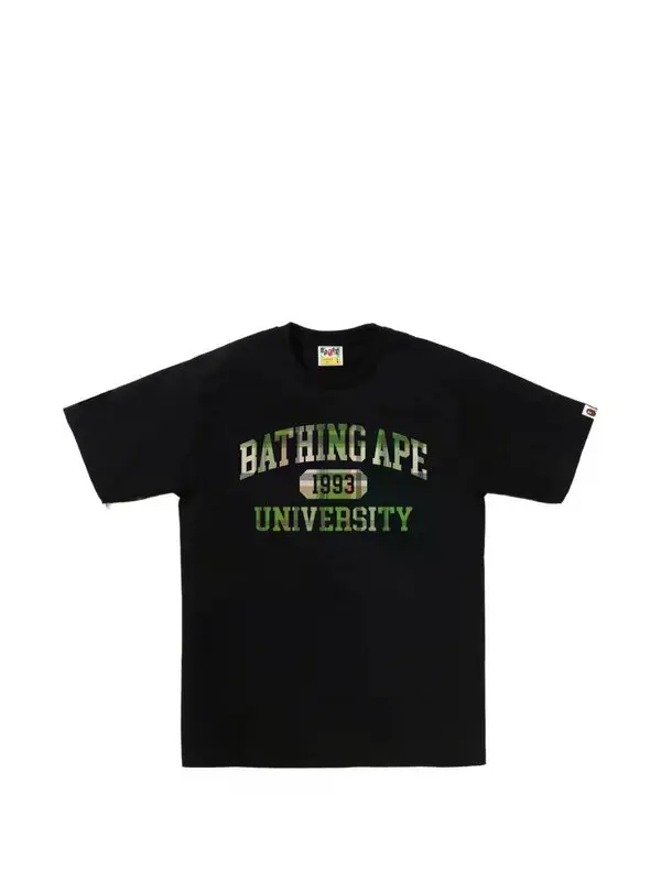 A BATHING APE Camouflage-print Logo-print T-shirt - Black