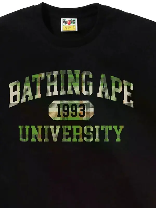 A BATHING APE Camouflage-print Logo-print T-shirt - Black
