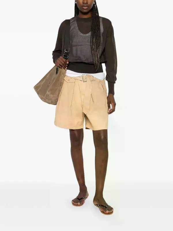 FOUND Belted Pleated Shorts