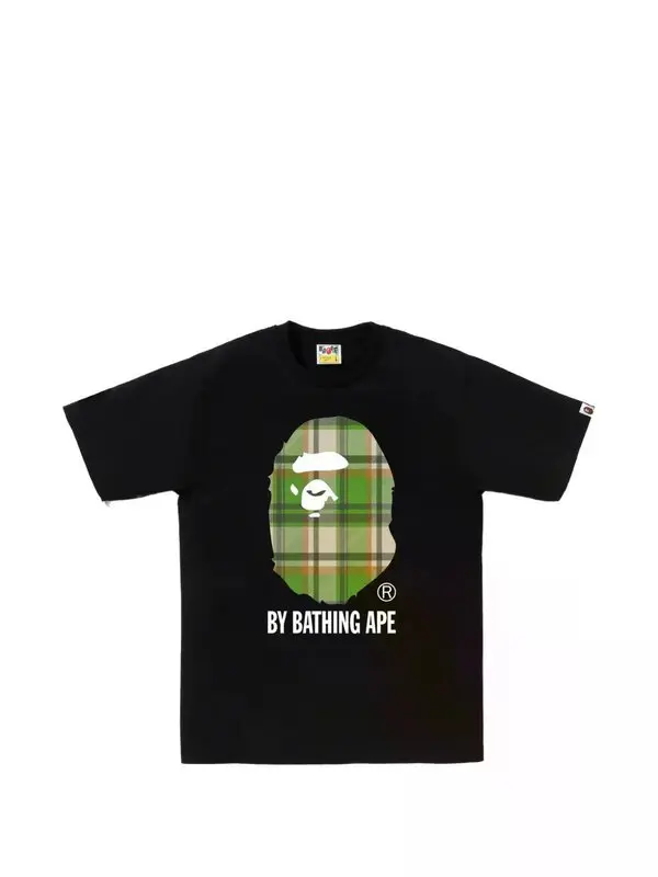 A BATHING APE Ape Head Check-print T-shirt - Black