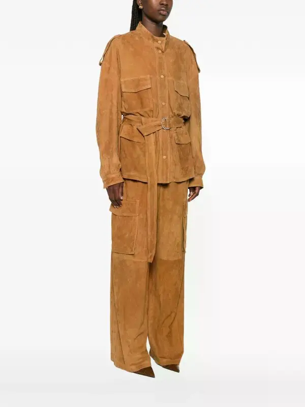 CASSELL Sahariana Belted Suede Jacket