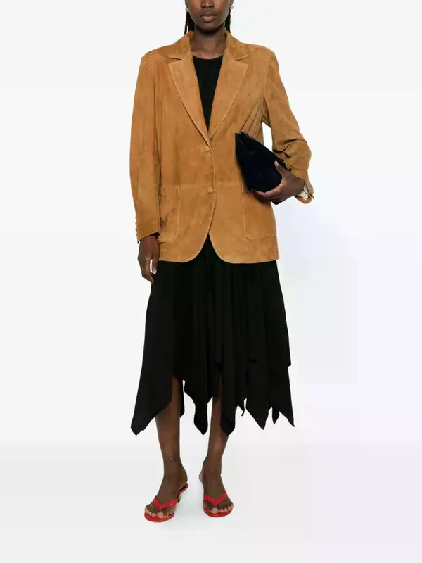 CASSELL Suede Single-breasted Blazer