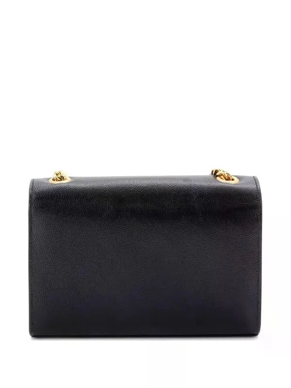 Saint Laurent Classic Monogram Grainy Leather Small Crossbody Bag - Black