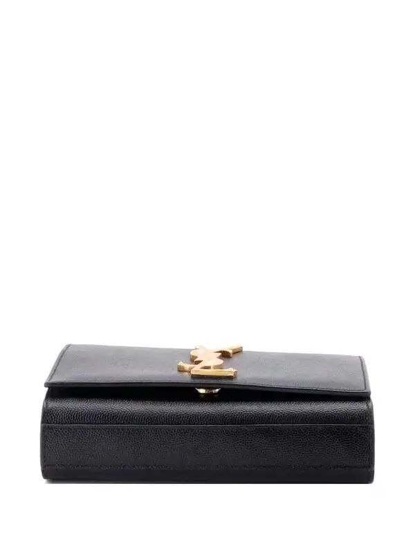 Saint Laurent Classic Monogram Grainy Leather Small Crossbody Bag - Black