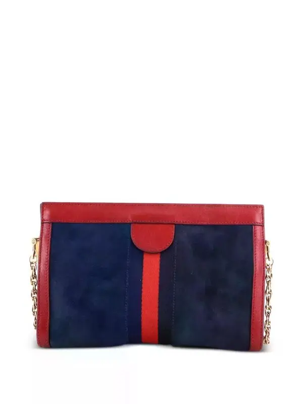 Gucci Ophidia Chain Suede Small Shoulder Bag - Blue