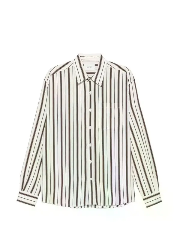 Nn07 Deon Striped Long-sleeves Shirt - Neutrals