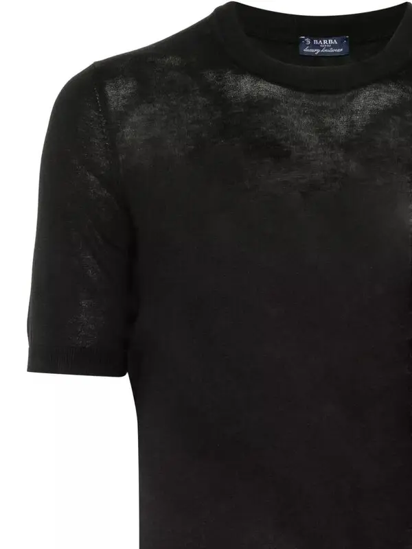 BARBA NAPOLI Fine Knit Short Sleeve Crew Neck Sweater