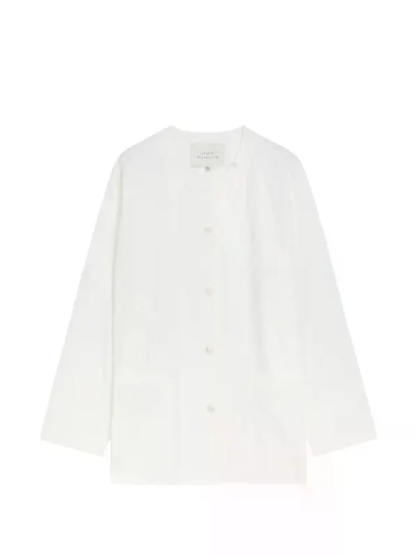 Studio Nicholson Collarless Patch-pocket Shirt