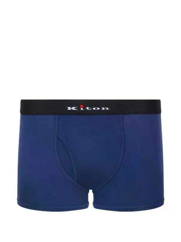 Kiton Logo-waistband Boxers - Blue