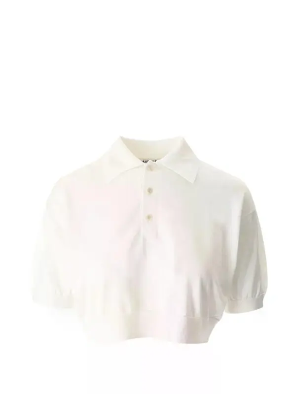 Auralee Silk Cropped Polo Shirt