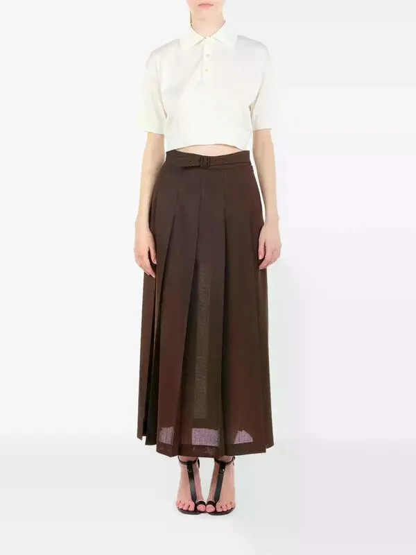 Auralee Silk Cropped Polo Shirt