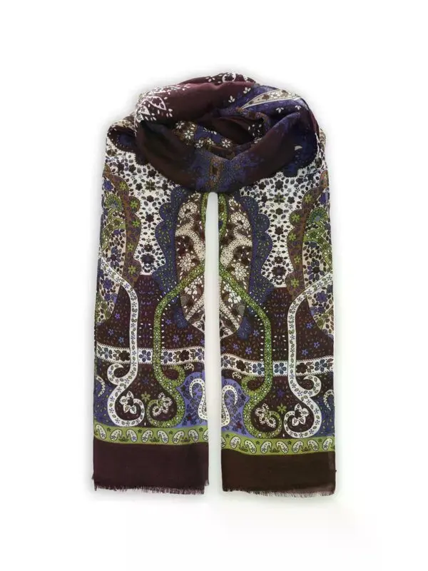 AL DUCA D’AOSTA 1902 Paisley-print Frayed Scarf - Brown