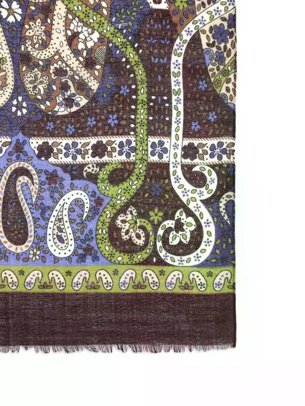AL DUCA D’AOSTA 1902 Paisley-print Frayed Scarf