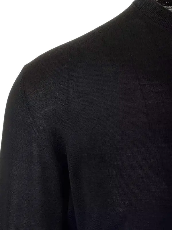 AL DUCA D’AOSTA 1902 Navy Blue Fine Knit Crew Neck Long Sleeve Sweater
