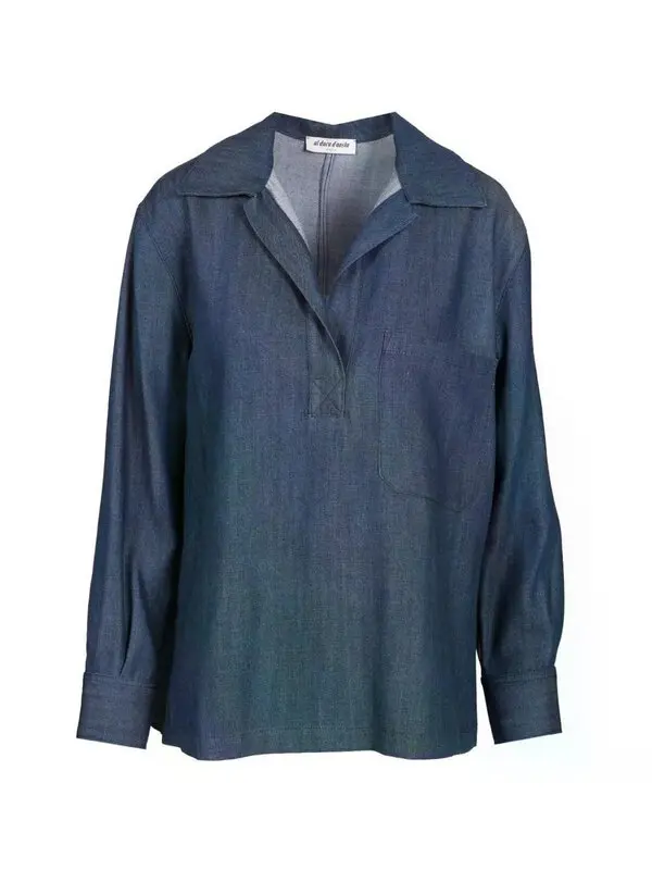 AL DUCA D’AOSTA 1902 V-neck Chambray Shirt