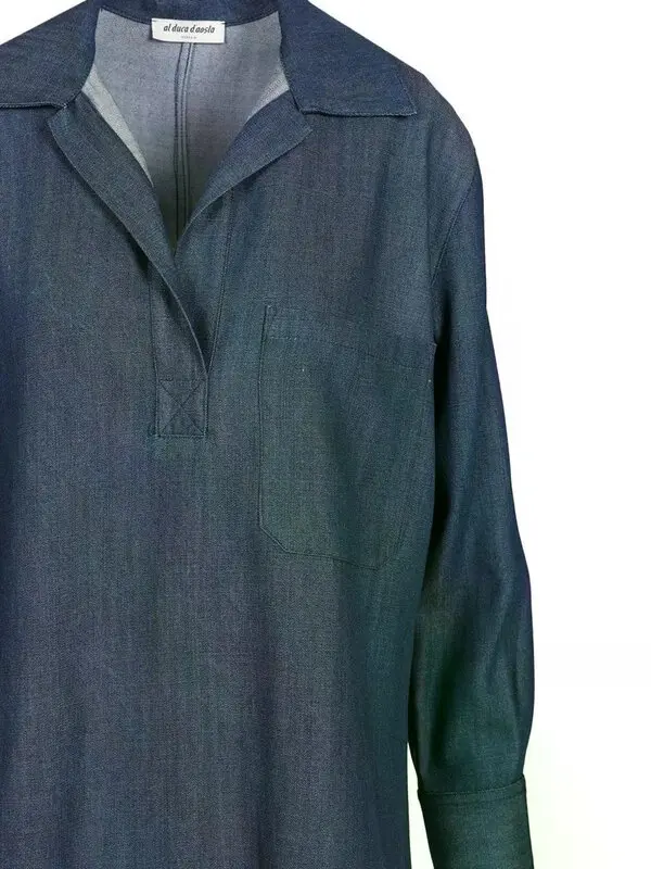 AL DUCA D’AOSTA 1902 V-neck Chambray Shirt