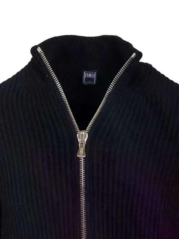 Fedeli Ribbed Knit Cashmere Cardigan