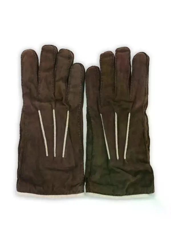Fedeli Suede Gloves With Cashmere Lining - Brown