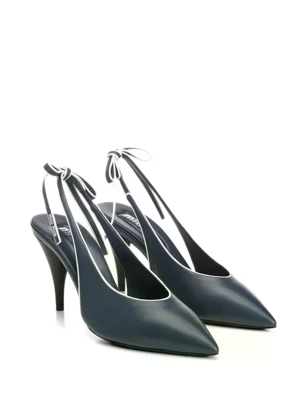Miu Miu Bow Detail Slingback Sandals - Blue