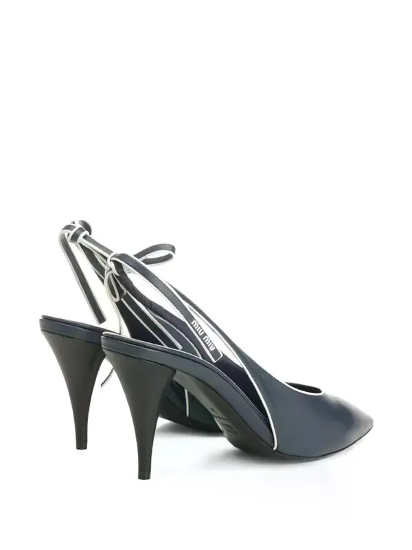 Miu Miu Bow Detail Slingback Sandals - Blue