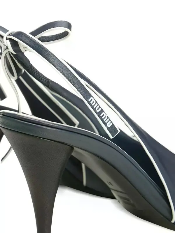 Miu Miu Bow Detail Slingback Sandals - Blue