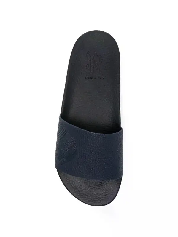 Stefano Ricci Eagle Embossed Leather Slides