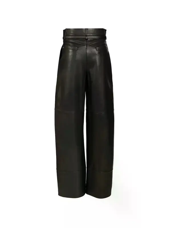 Sportmax Belted Leather Wide Leg Trousers