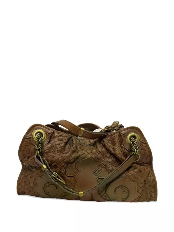 Bottega Veneta Intrecciato Shoulder Bag - Brown