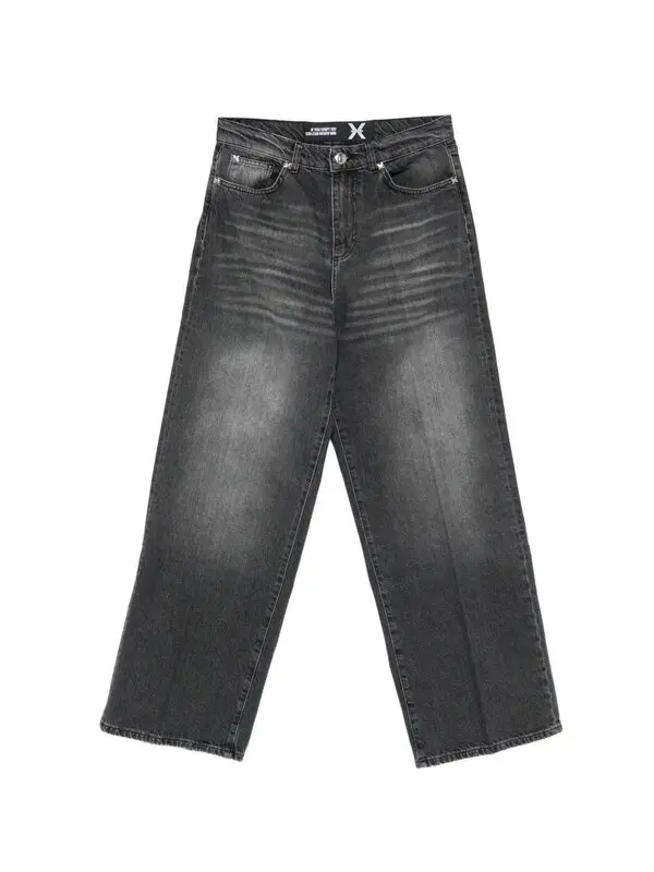 John Richmond Faded Effect Logo Plaque Jeans