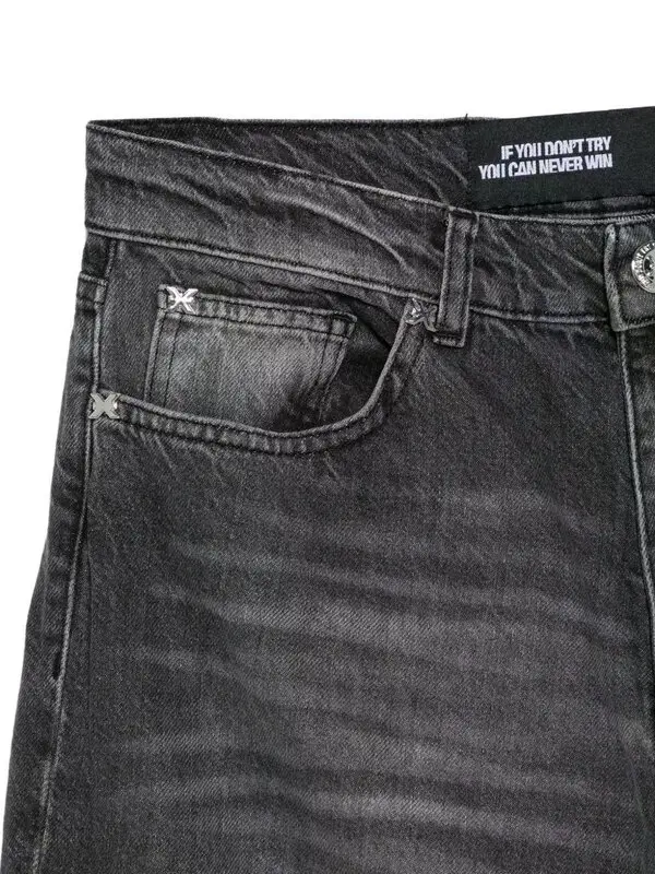 John Richmond Faded Effect Logo Plaque Jeans