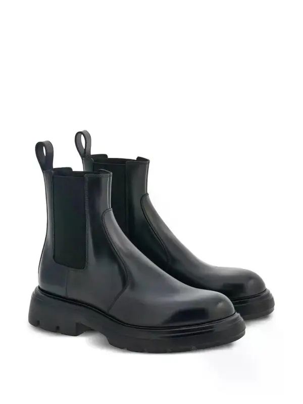 FERRAGAMO Logo-debossed Leather Boots