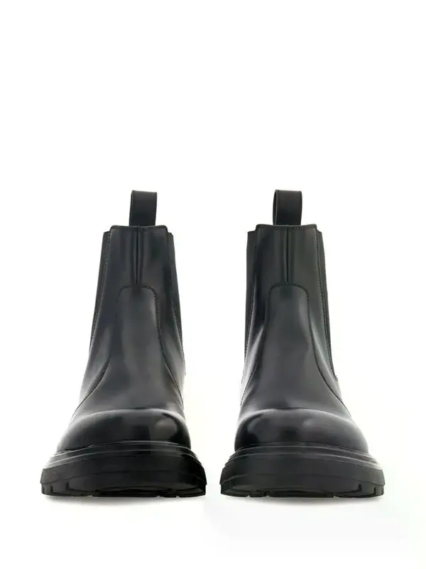 FERRAGAMO Logo-debossed Leather Boots