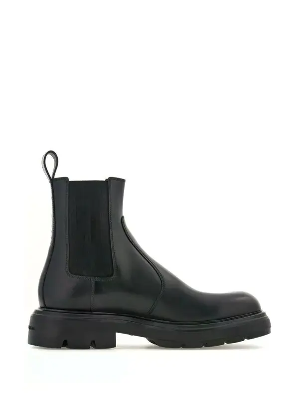 FERRAGAMO Logo-debossed Leather Boots