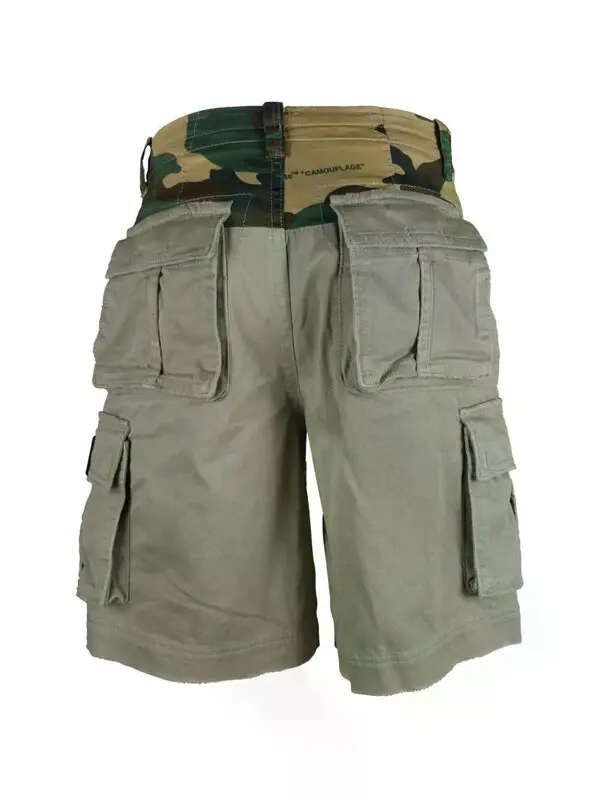 Off-White Military Cargo Shorts With Camouflage Detail