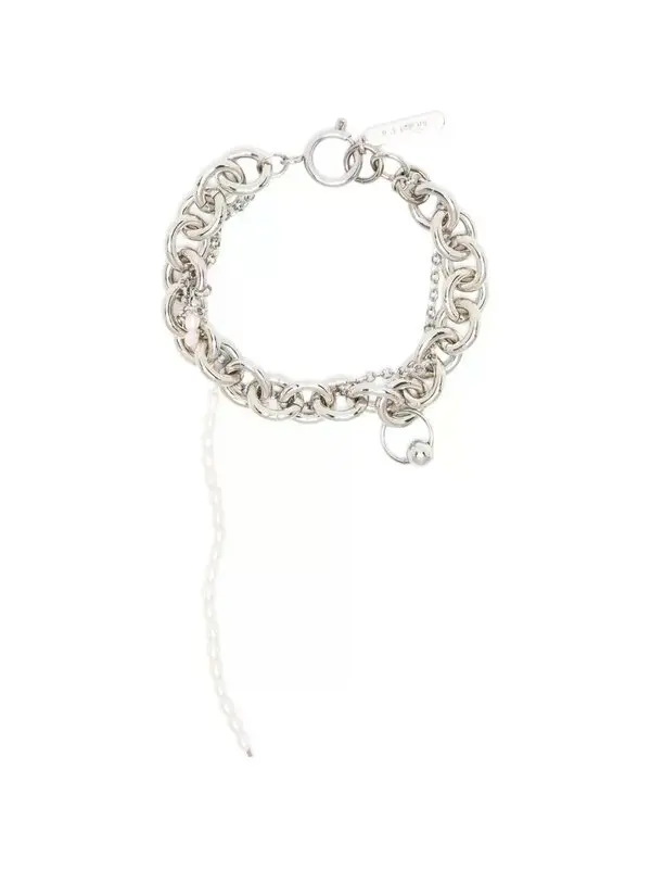 JUSTINE CLENQUET Salem Faux Pearl Chain Bracelet - Silver
