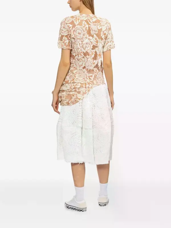 Comme Des Garçons Floral Embroidered Asymmetrical Blouse