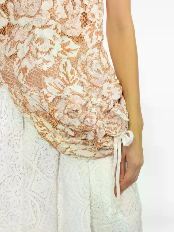 Comme Des Garçons Floral Embroidered Asymmetrical Blouse