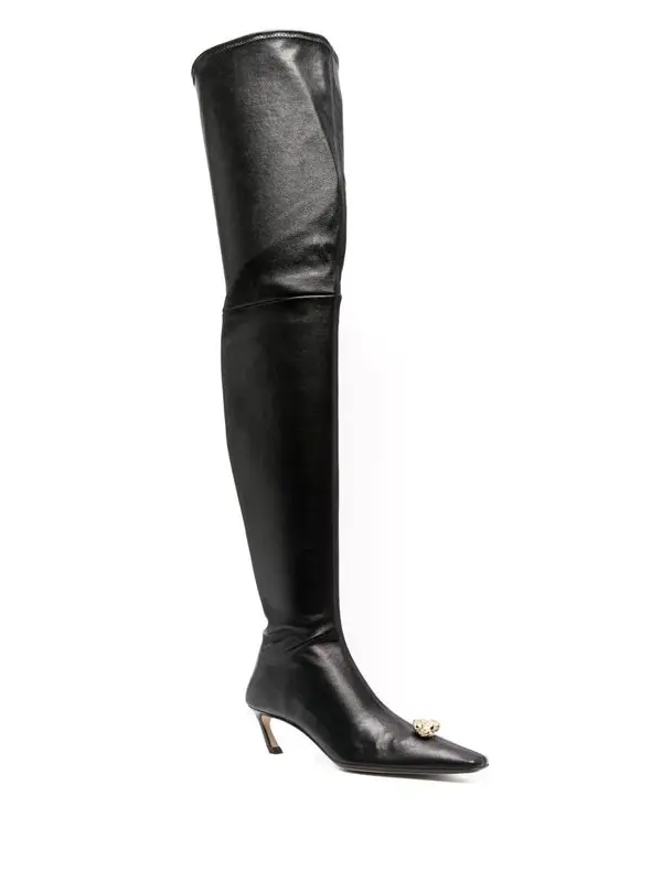 LANVIN Swing" Crystal-embellished Thigh-high Boots